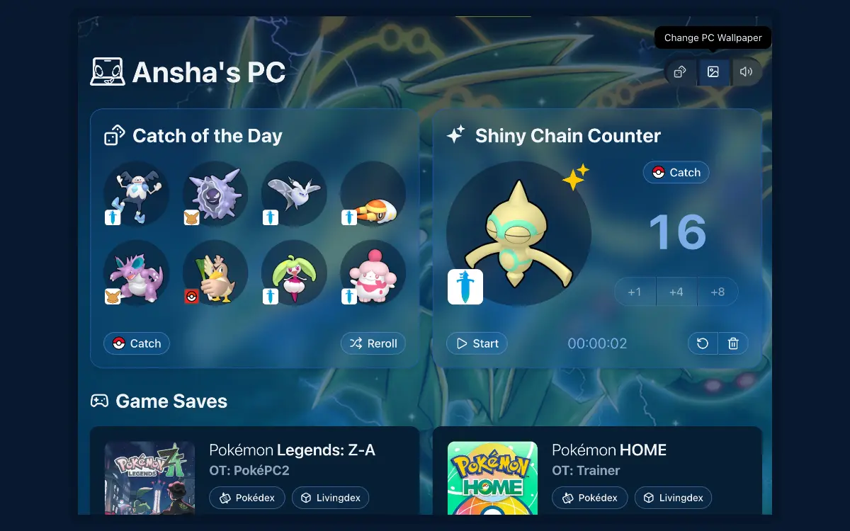 PokéPC - All-in-one Livingdex Pokémon Box Organizer & Pokédex Tracker