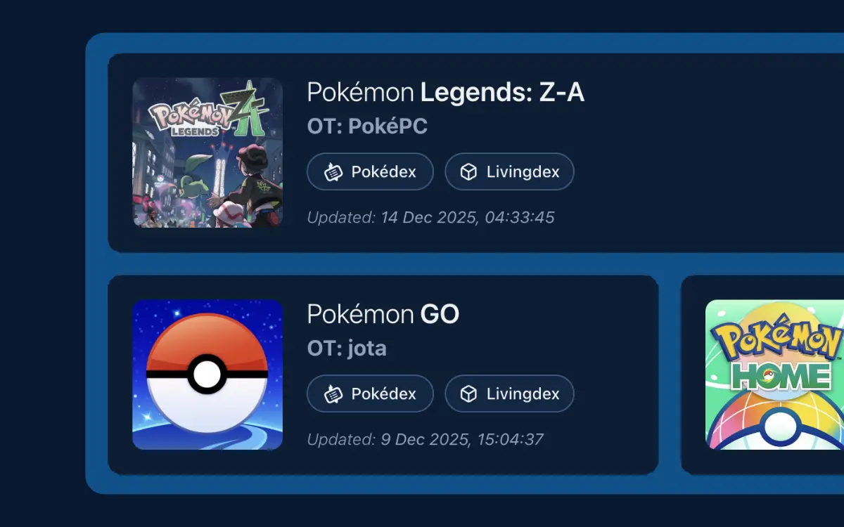 PokéPC - All-in-one Livingdex Pokémon Box Organizer & Pokédex Tracker